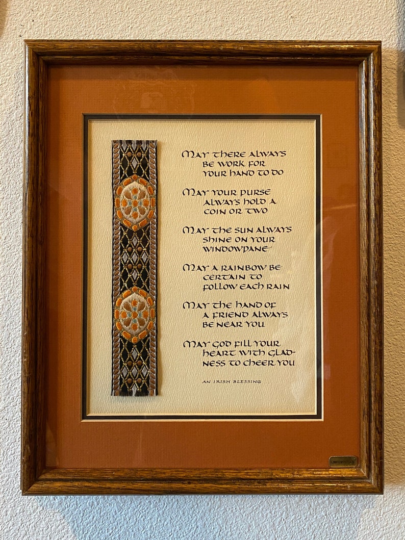 Vintage Irish Blessing ISIDORE Industries Jacquard Loom Woven Needle ...