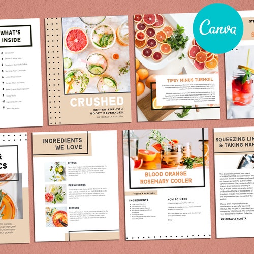 Recipe E-book Food Blogger Template Made in Canva - Etsy