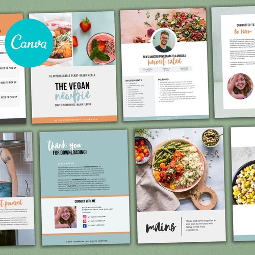 Recipe E-book Food Blogger Template Made in Canva - Etsy