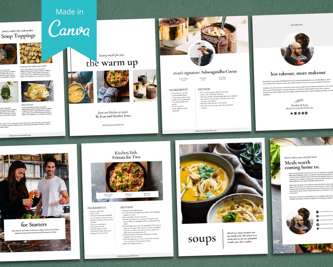 Recipe Ebook, Food Blogger Canva Template | Made in Canva - Etsy