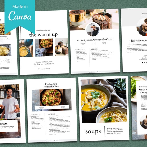 Recipe E-book, Food Blogger Template Made in Canva - Etsy