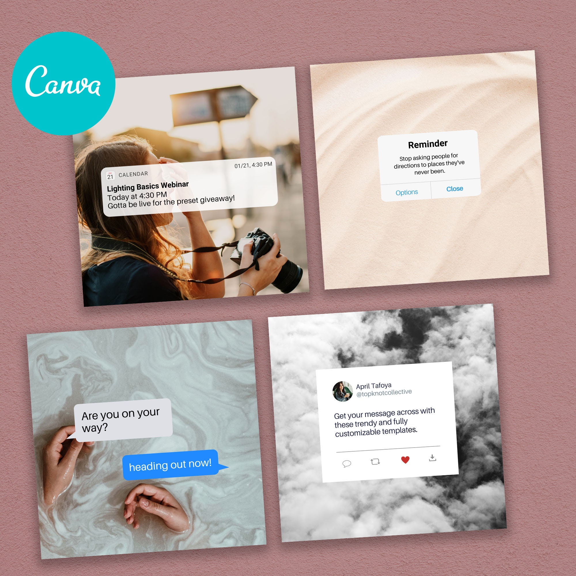 Buy Instagram Notification Templates | Made in Canva Online in India - Etsy