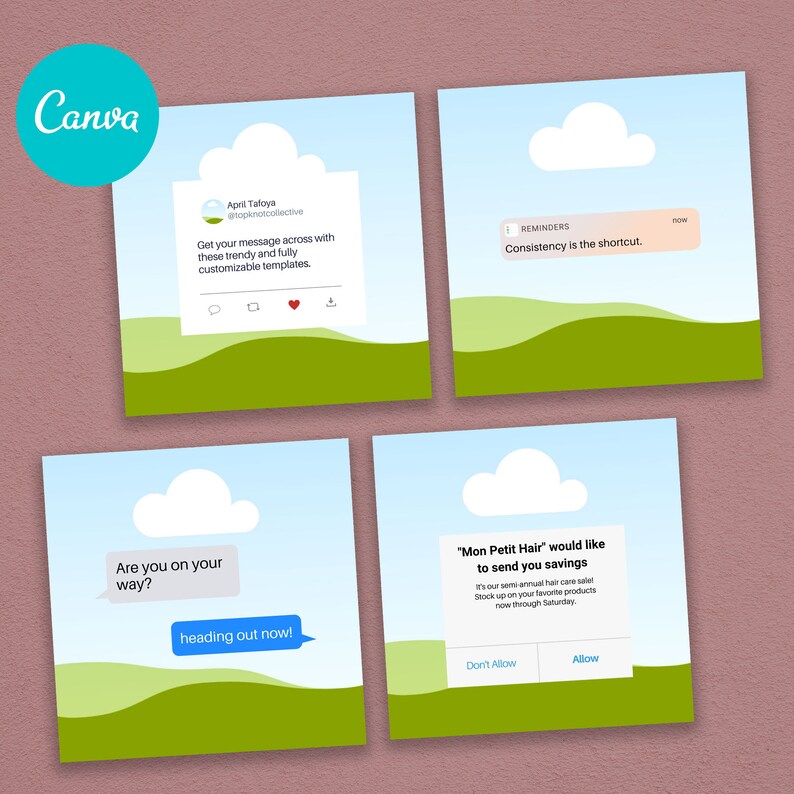 Instagram Notification Templates | Made in Canva - Etsy