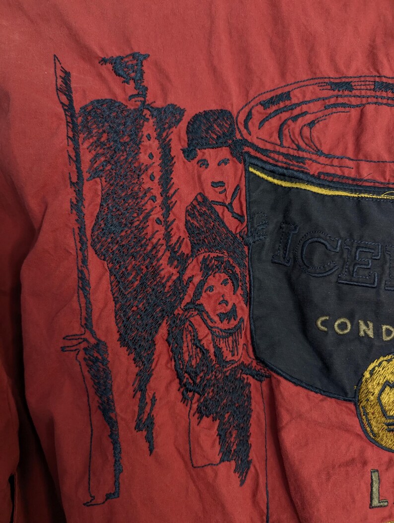 Vintage Iceberg Life Style Bomber Jacket Made in Italy Red Embroidered ...
