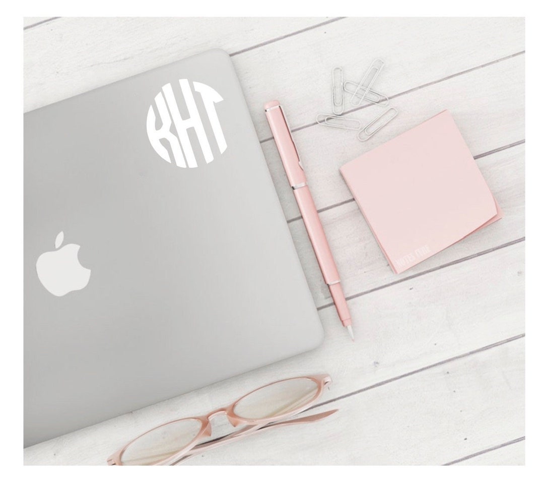 Custom Monogram Decal, Custom Laptop Decal, Personalized Name Sticker ...