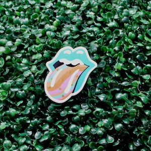 VSCO Girl Tongue Sparkle Waterproof Sticker, Die-cut Sticker, Clear ...