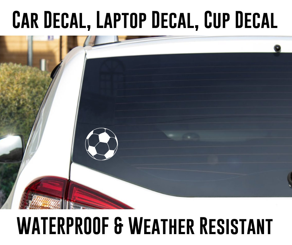 Soccer Ball Car Decal, Laptop Decal, Waterproof Car Decal, Cup Decal ...