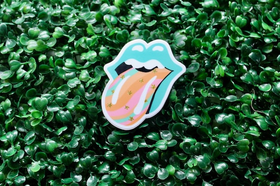 VSCO Girl Tongue Sparkle Waterproof Sticker Die-Cut Sticker | Etsy