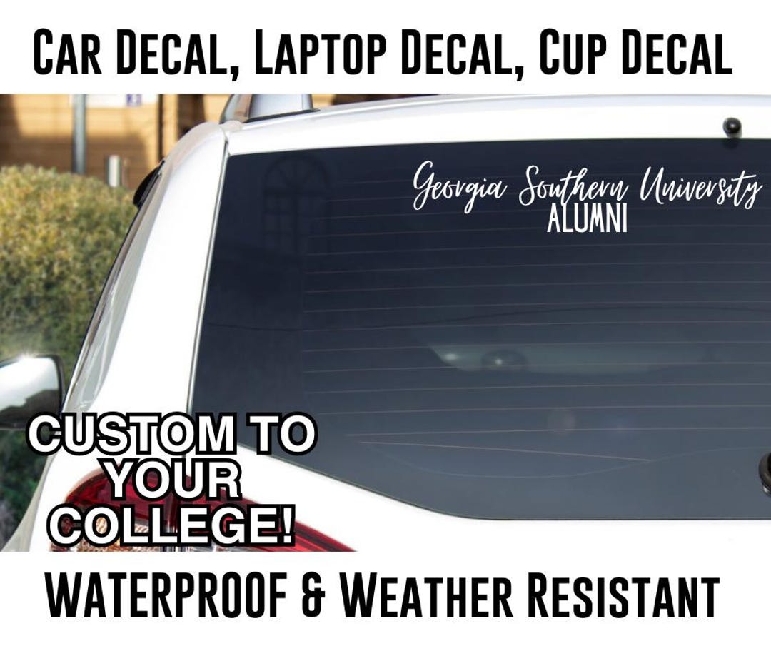 CUSTOM College Alumni Car Truck Decal, Laptop Decal, Waterproof Car ...