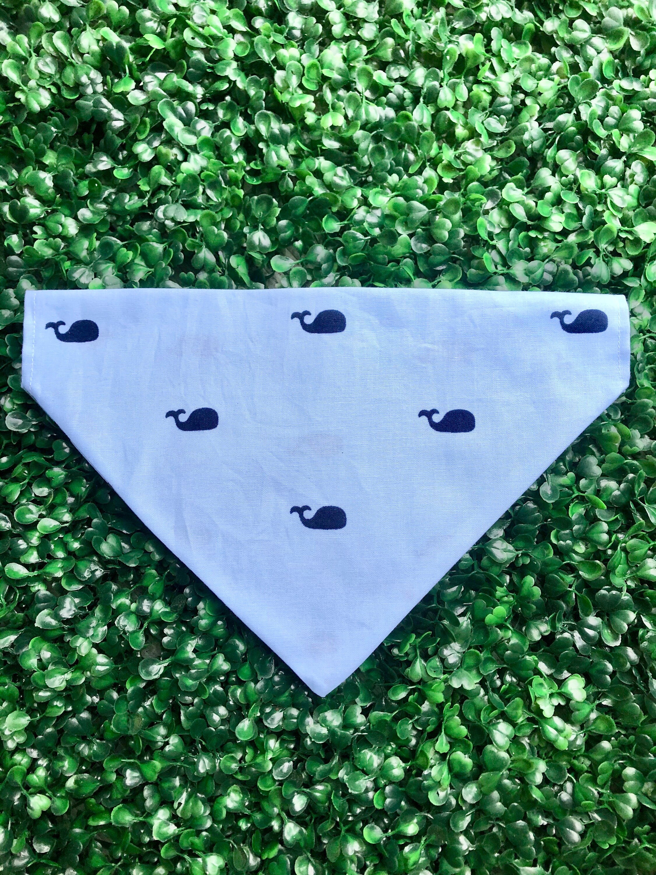 Blue Whales Over the Collar Dog Bandana, Dog Scarf, Pet Bandana, Cat ...