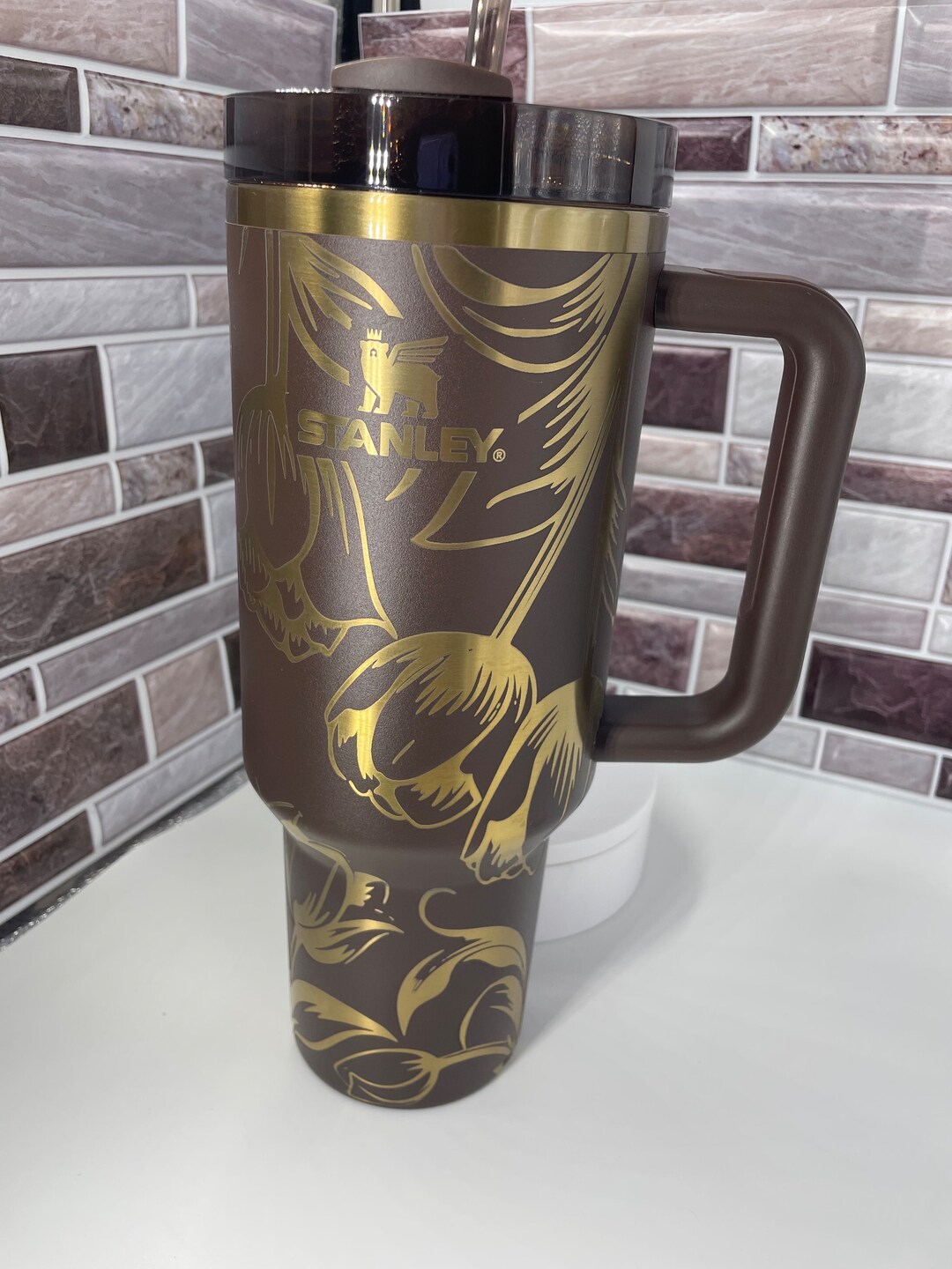 40 Oz Limited Edition Chocolate Gold Engraved Stanley - Etsy