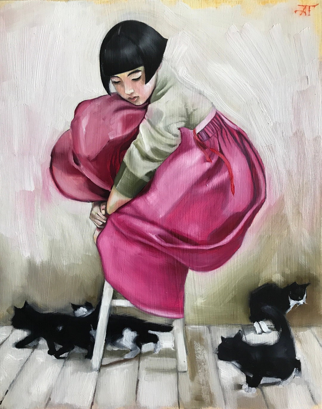 Original Oil Painting on Canvas 'contemplatio' - Etsy