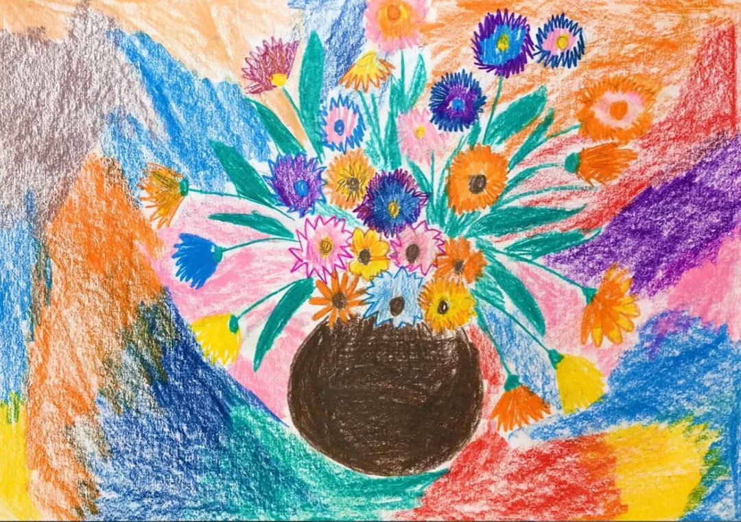 Vintage Original Colored Pencil Drawing on Paper Bellis Perennis - Etsy