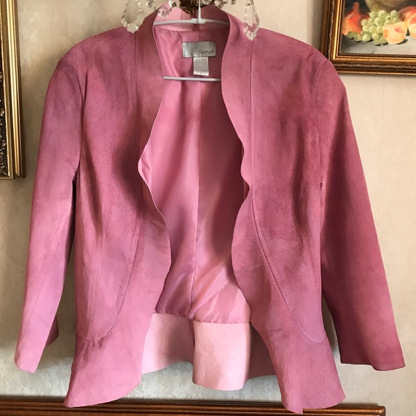 Pink Leather Jacket - Etsy