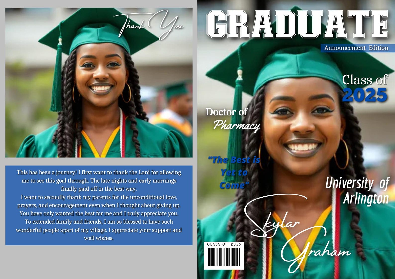 2025 Graduation Magazine Template: Editable Canva - Etsy