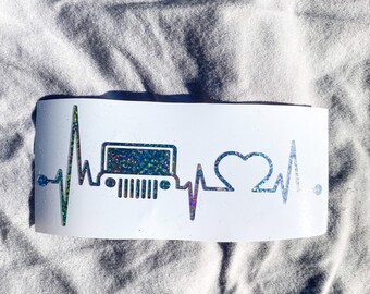 Jeep Heartbeat Decal | Etsy
