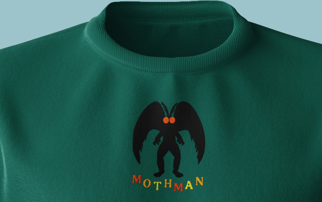 Mothman Embroidered Sweatshirt Cryptid Jumper Cryptozoology Point ...