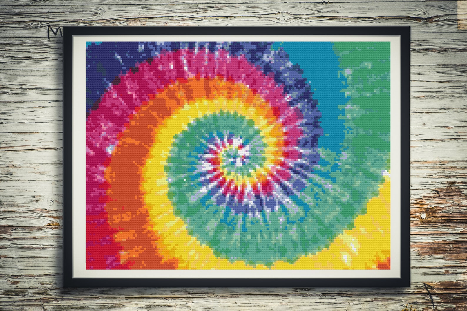 Rainbow Tye-dye Swirl - Counted Cross Stitch Pattern - Etsy