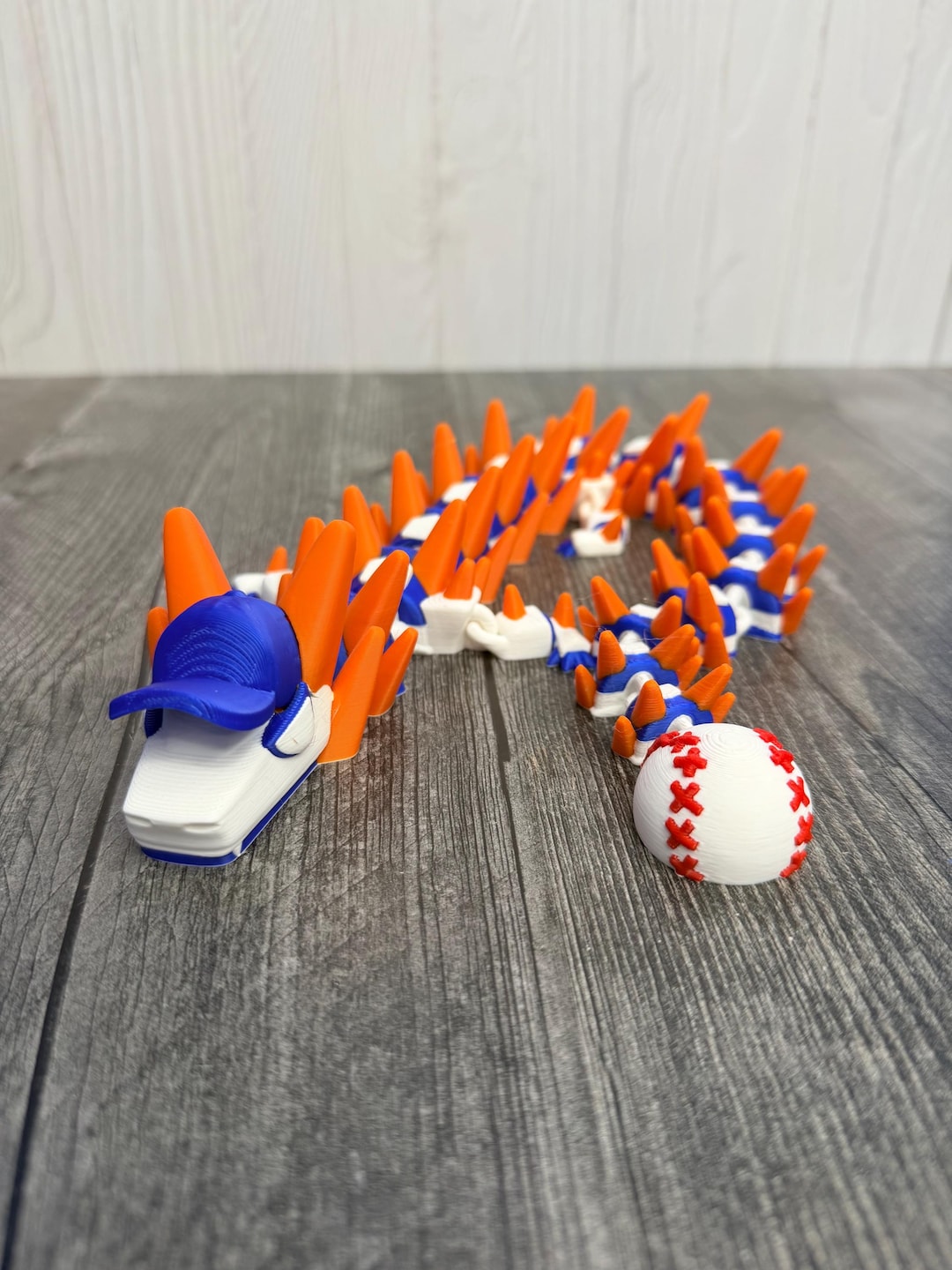 Baseball Dragon 17 Inch Long Flexi Dragon | 3D Printed Sports Dragon ...