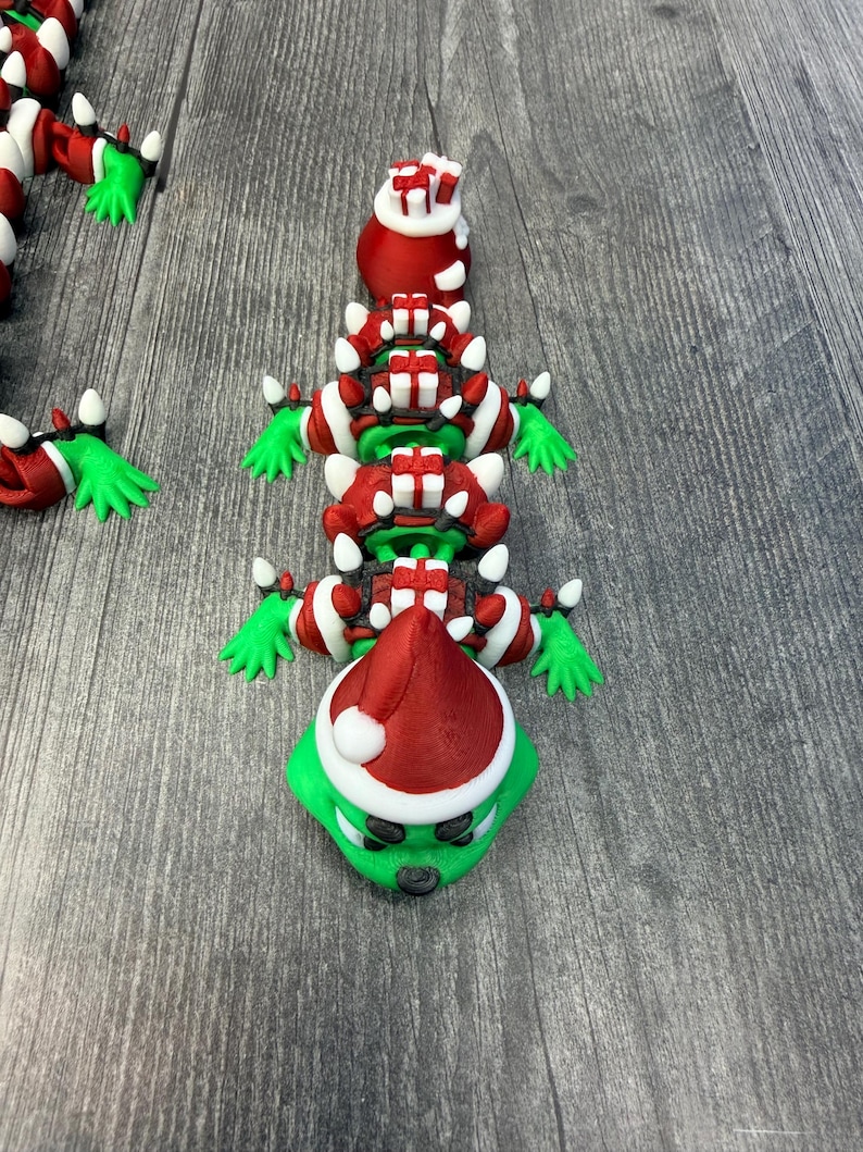 Grinch Inspired Dragon | Christmas 3D Printed Articulated Toy | Holiday ...