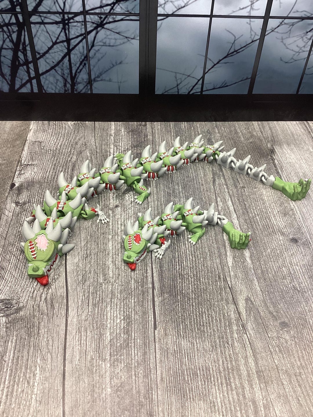 Zombie Dragon Articulated 3D Printed Collectible 16” Long Spooky ...