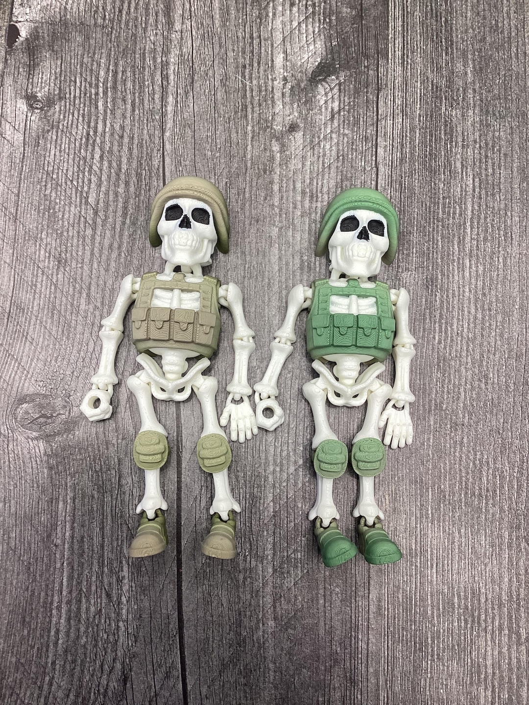 Skeleton Soldier Flexi Figurine With Helmet & Vest Military Camo ...