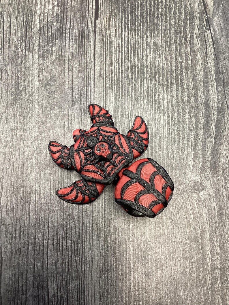 Spider Turtle Fidget Toy 3D Printed Articulated Flexi Reptile With ...