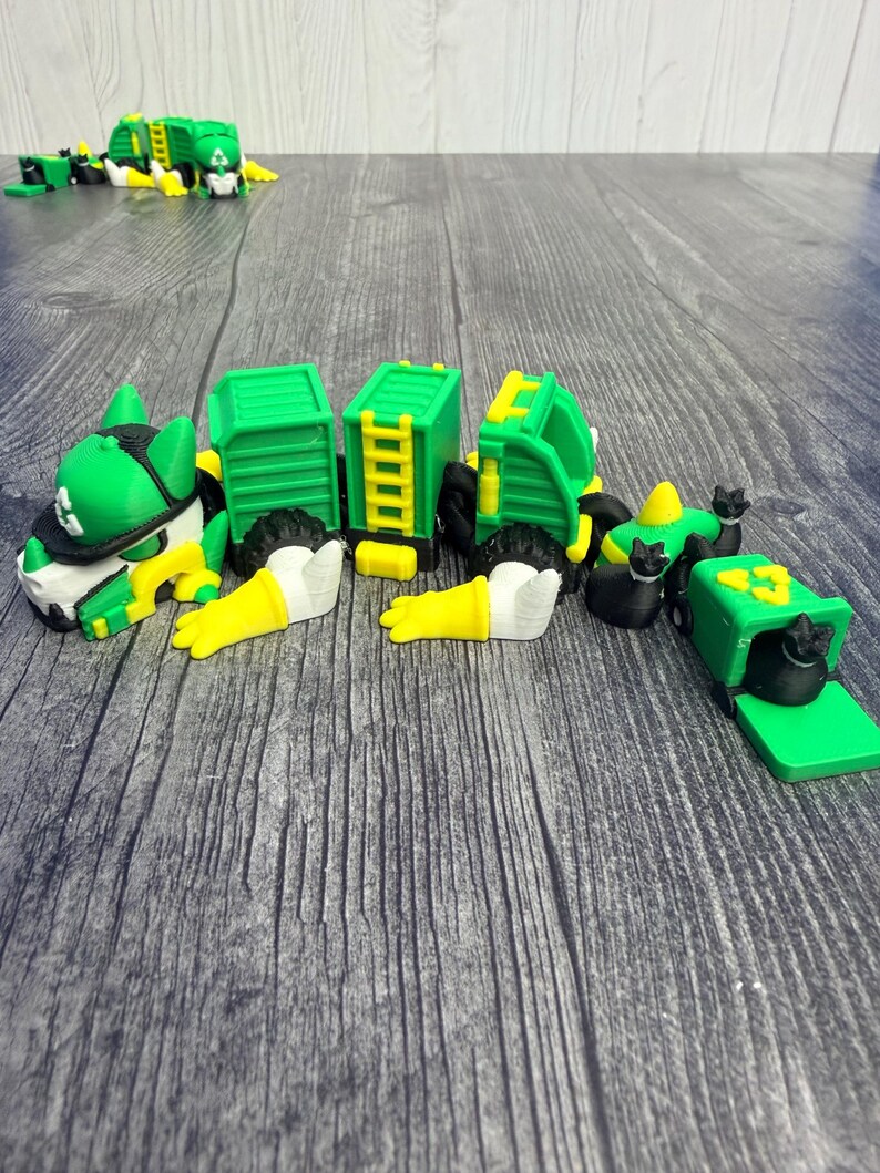 Garbage Truck Dragon | 3D Printed Flexi Dragon | Articulated Fidget Toy ...