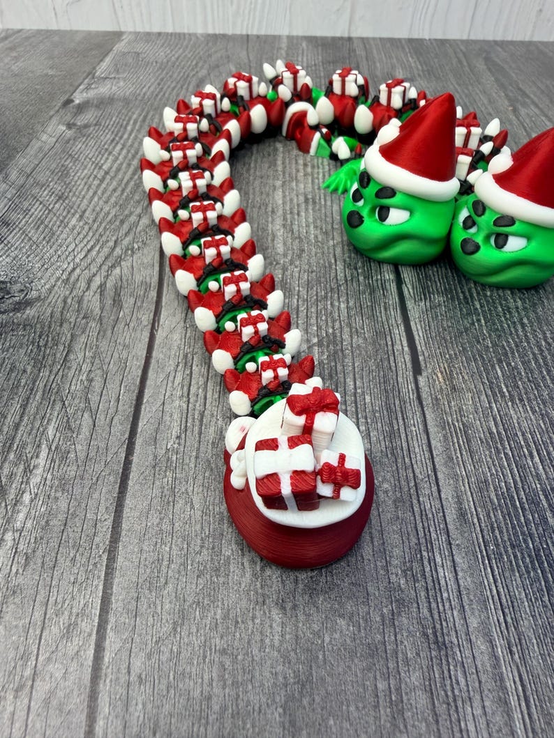Grinch Inspired Dragon | Christmas 3D Printed Articulated Toy | Holiday ...