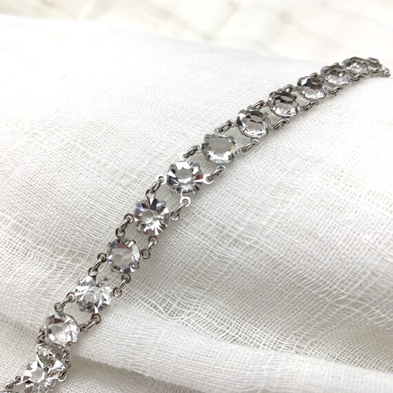 Art Deco Open Back Crystal Bracelet - Gem