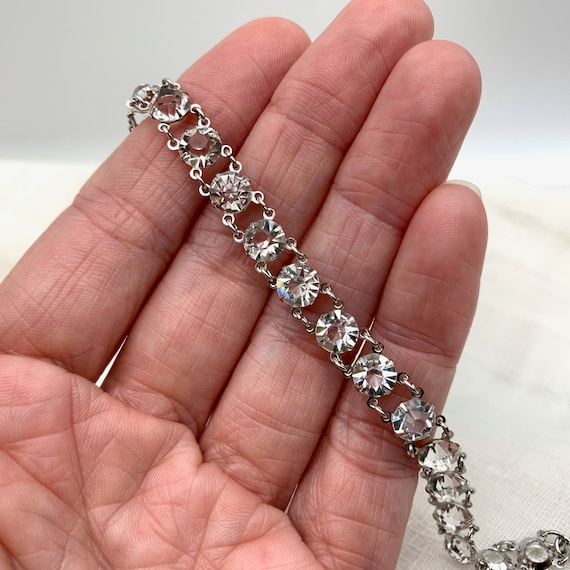 Art Deco Open Back Crystal Bracelet - Gem