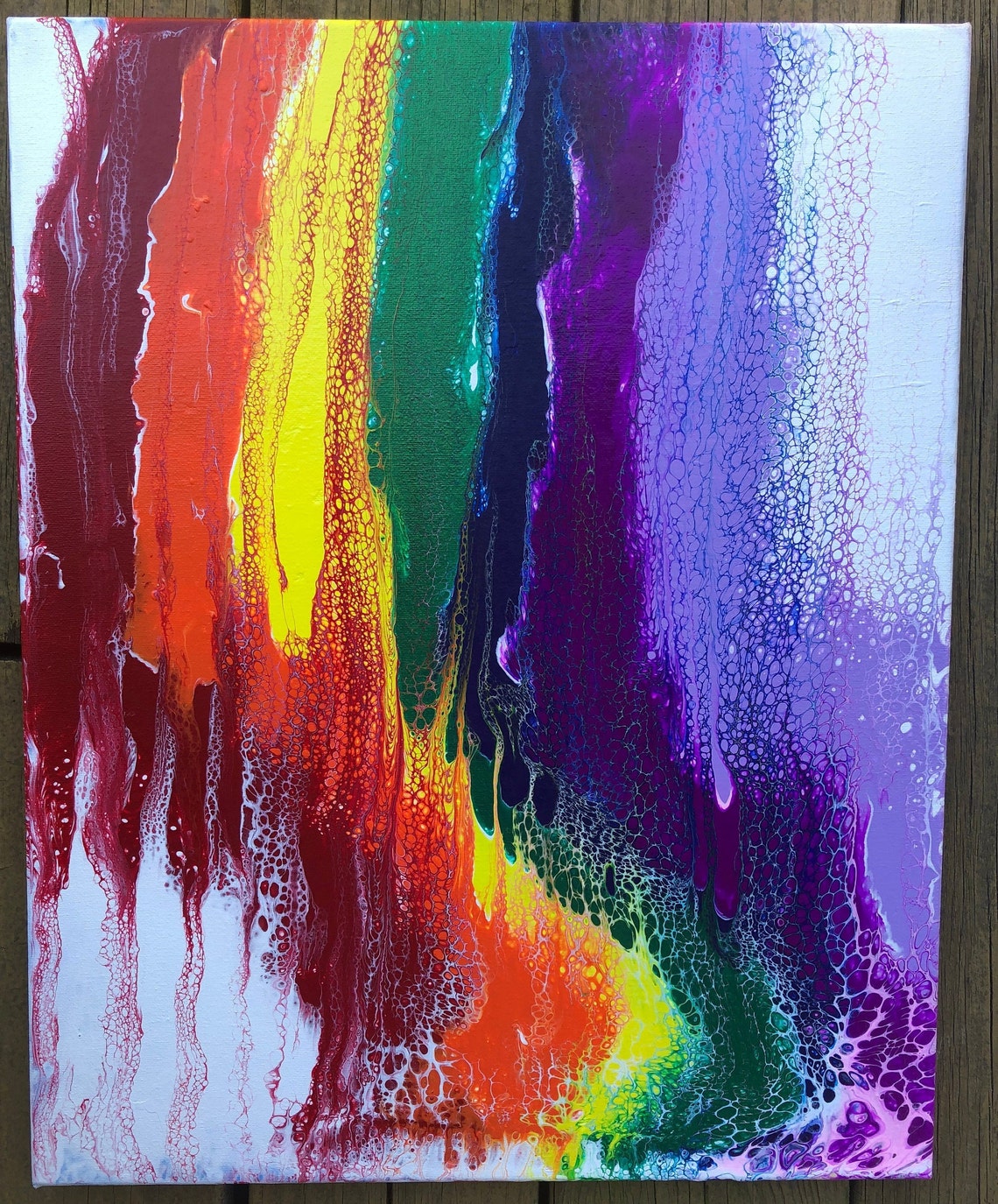 Pride Flag Swiped Abstract Art Painting 16x20 Canvas - Etsy