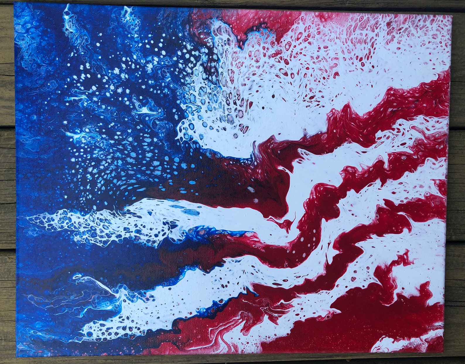 American Flag Abstract Art Painting 16x20 Canvas - Etsy UK