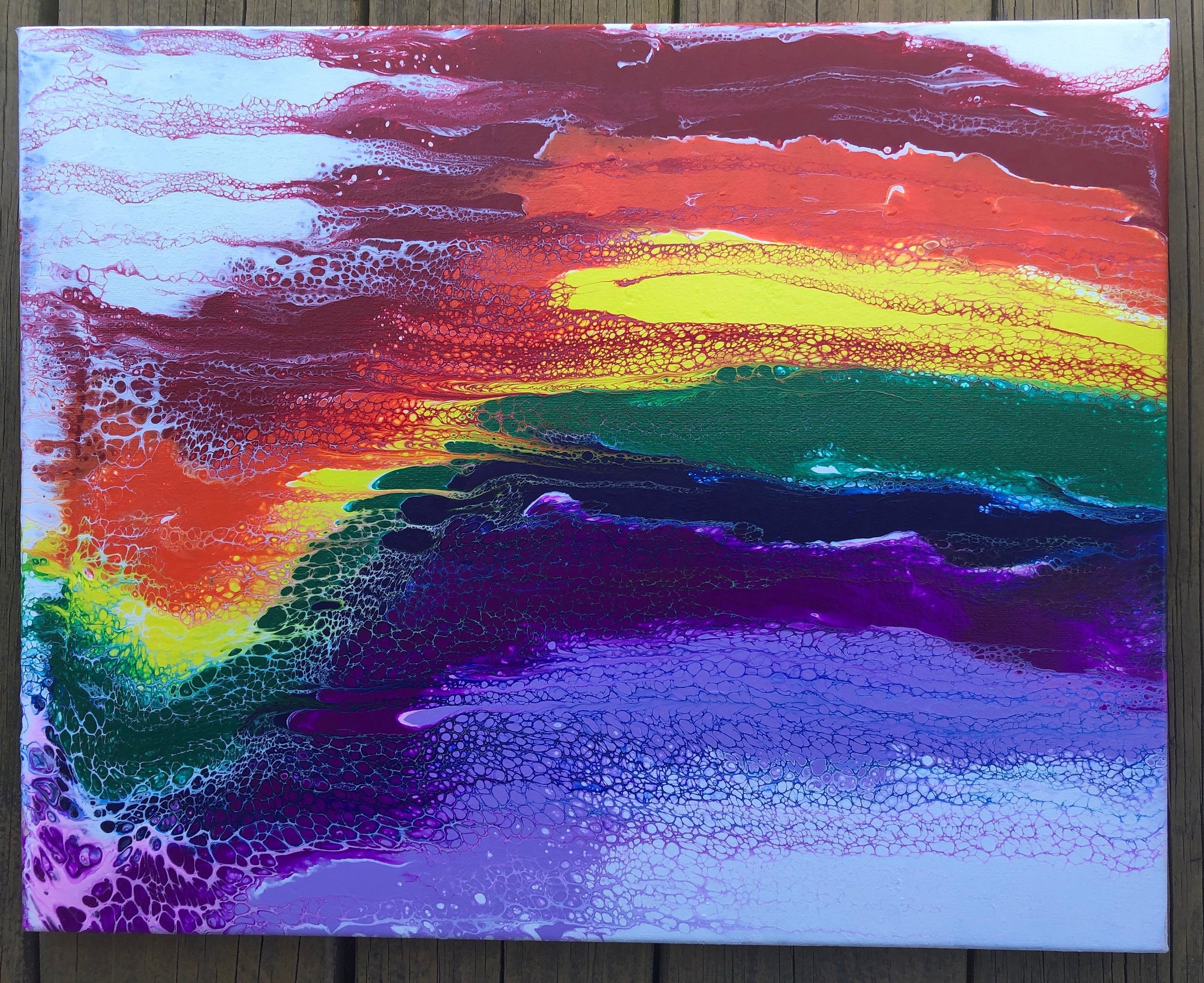 Pride Flag Swiped Abstract Art Painting 16x20 Canvas - Etsy
