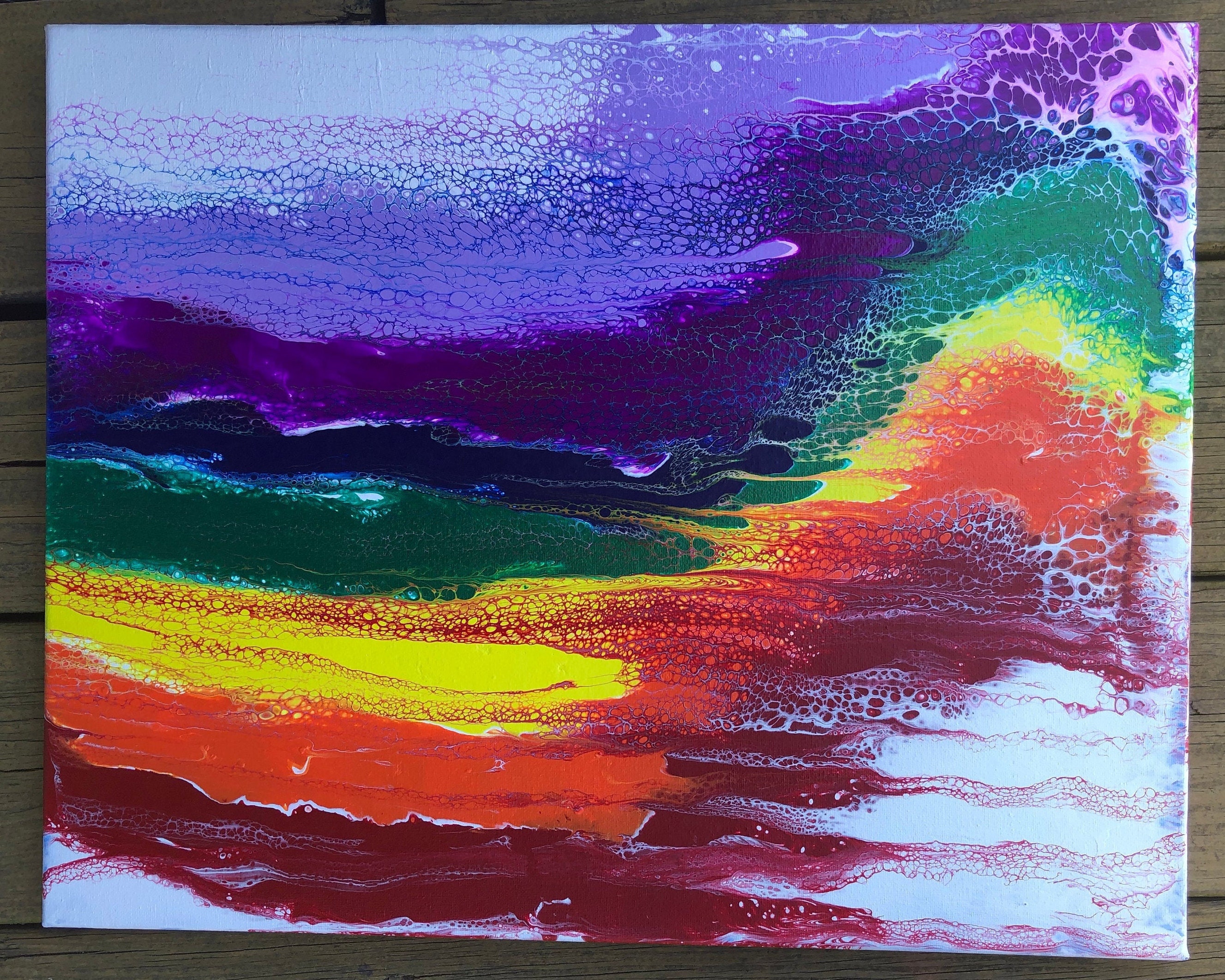 Pride Flag Swiped Abstract Art Painting 16x20 Canvas - Etsy