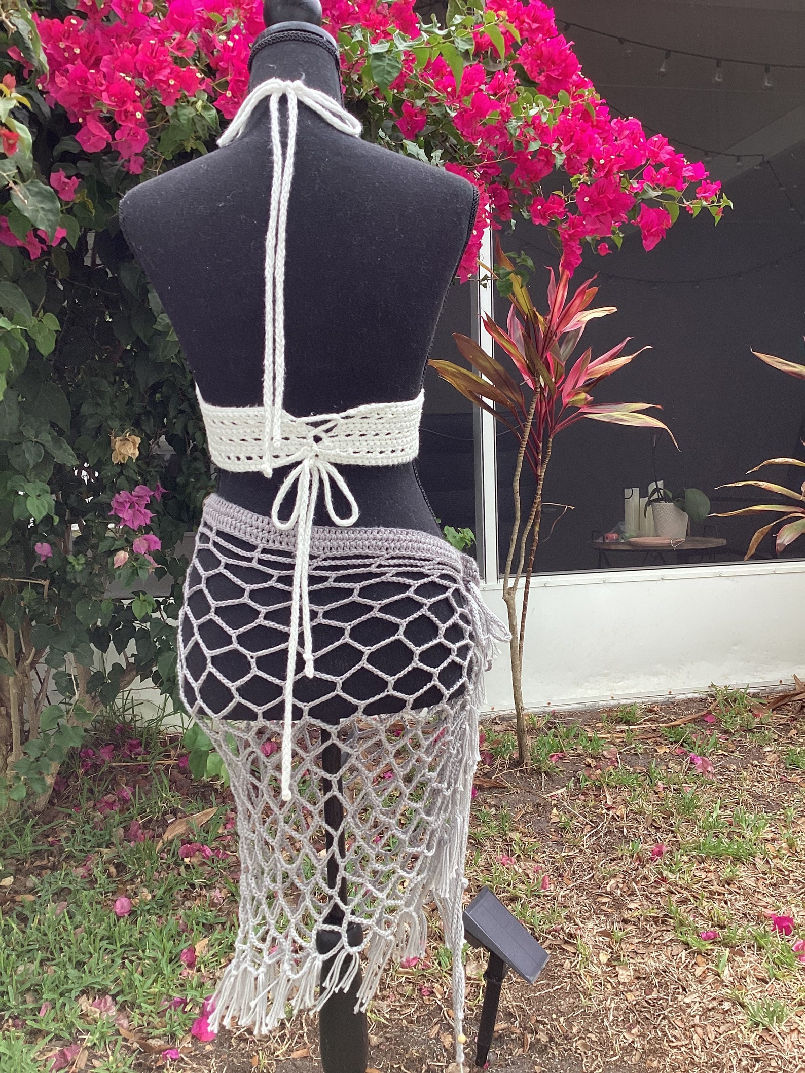 Crochet Beach Cover Up/ Boho Style/bathing Suit Cover/crochet Fringe ...