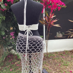 Crochet Beach Cover Up/ Boho Style/bathing Suit Cover/crochet Fringe ...