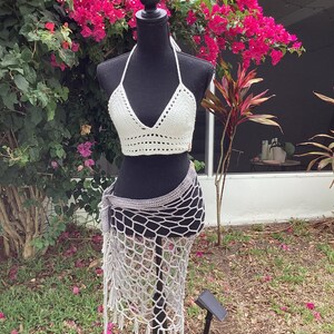 Crochet Beach Cover Up/ Boho Style/bathing Suit Cover/crochet Fringe ...