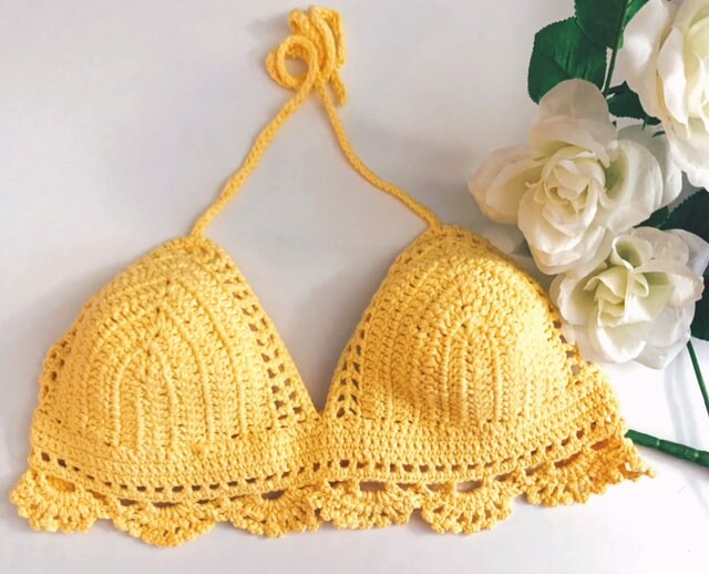 Gypsy Top, Festival Top, Yellow Crop Top, Bralette Top - Etsy