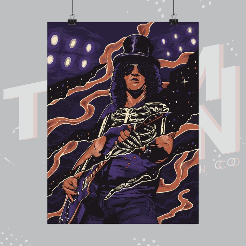 1 Slash Inspired Illustrated Poster - Etsy