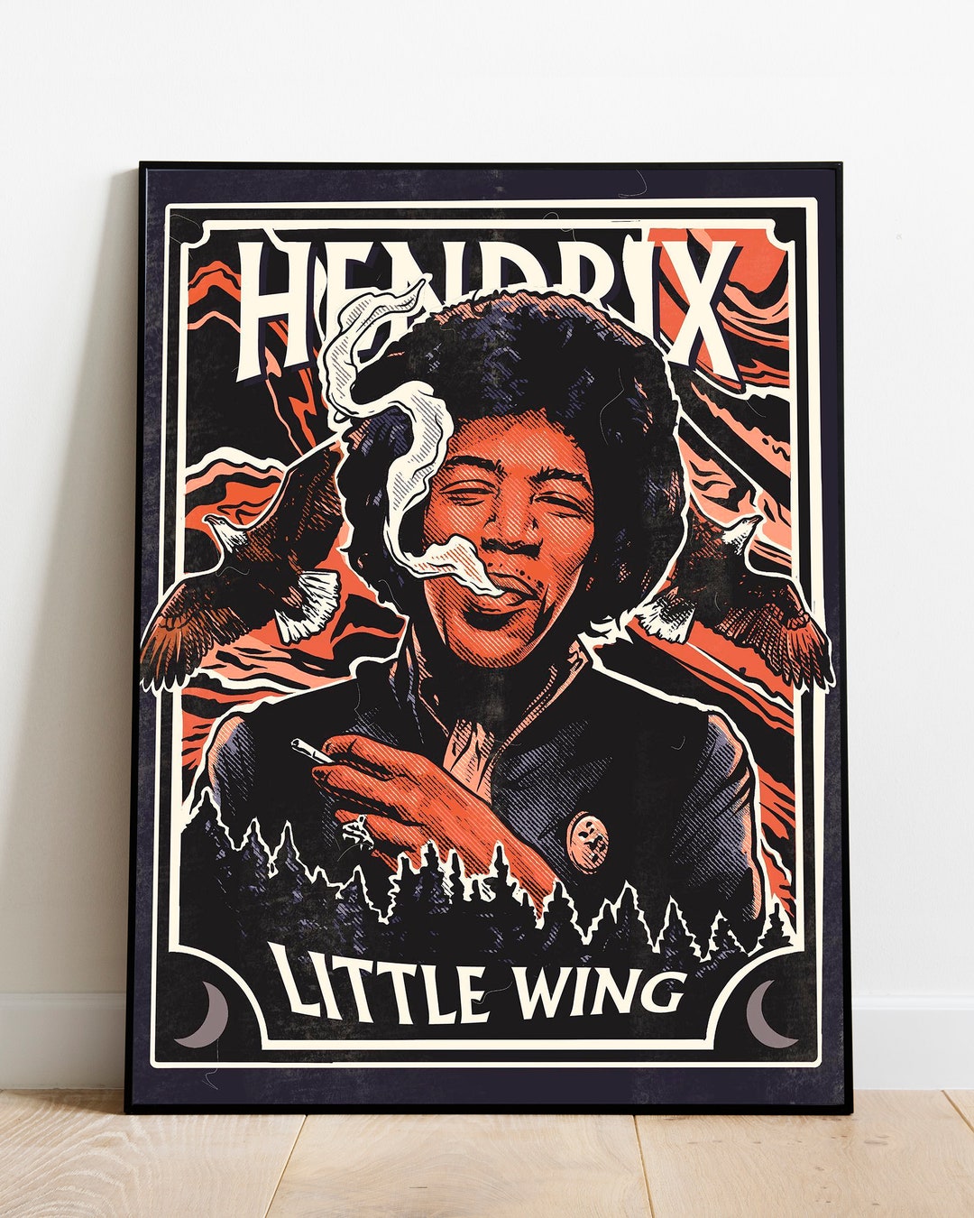 Hendrix Little Wing Poster 18x24" (hand Signed) - Etsy