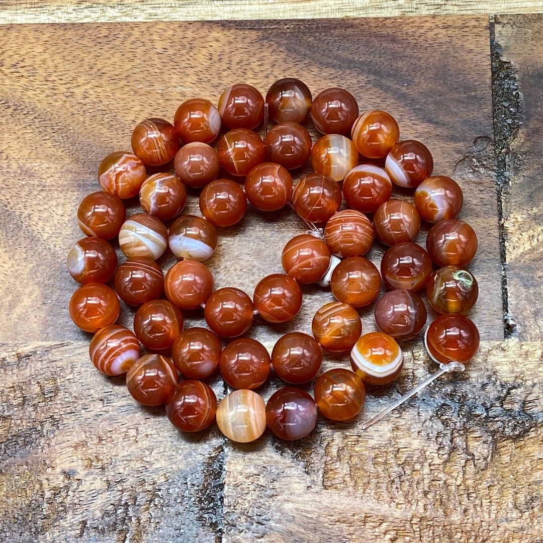 Red Agate (some W/ Stripes): Radiant Natural Stone Beads for Jewelry ...