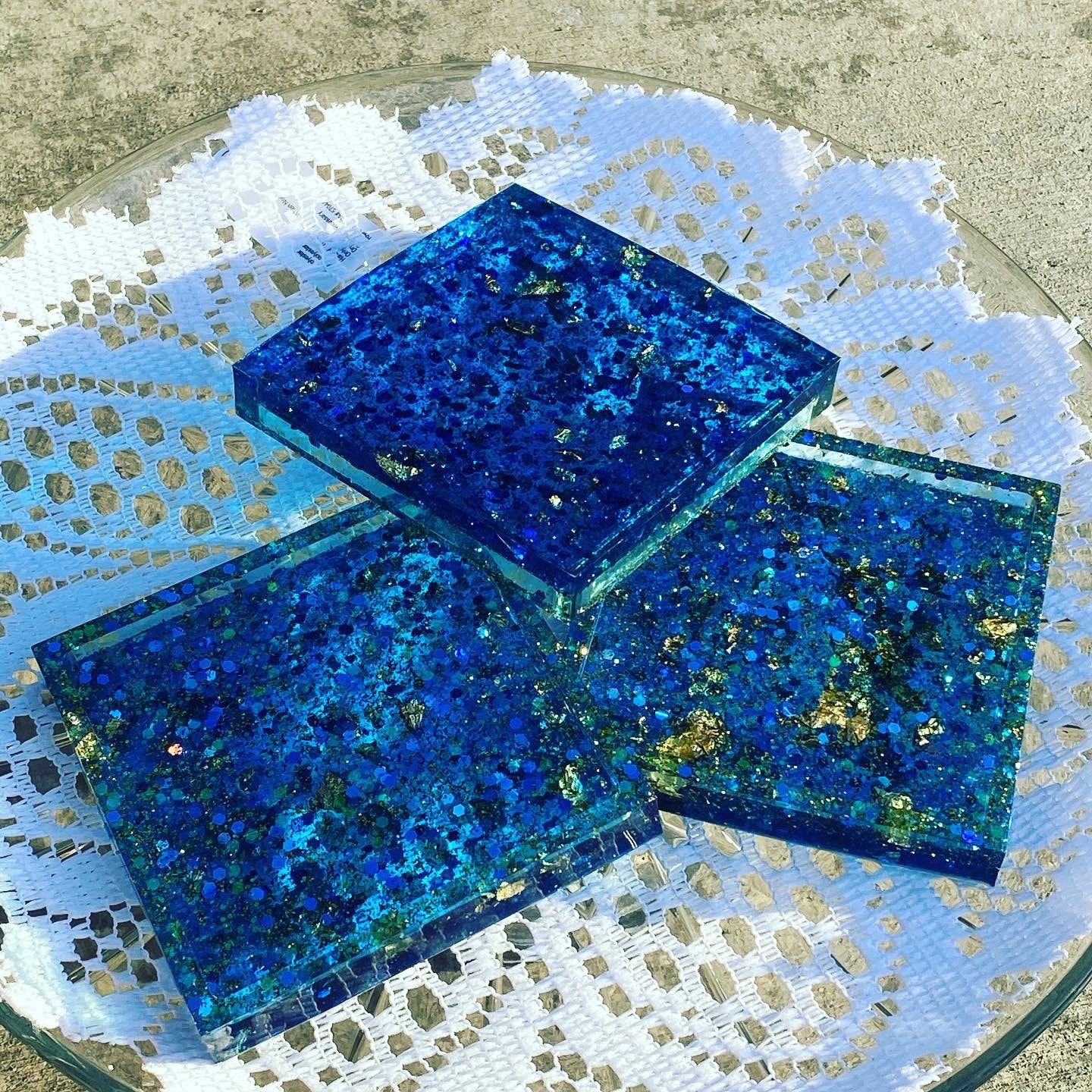 BLOWOUT SALE Handmade Square Coasters. Epoxy Resin. - Etsy UK
