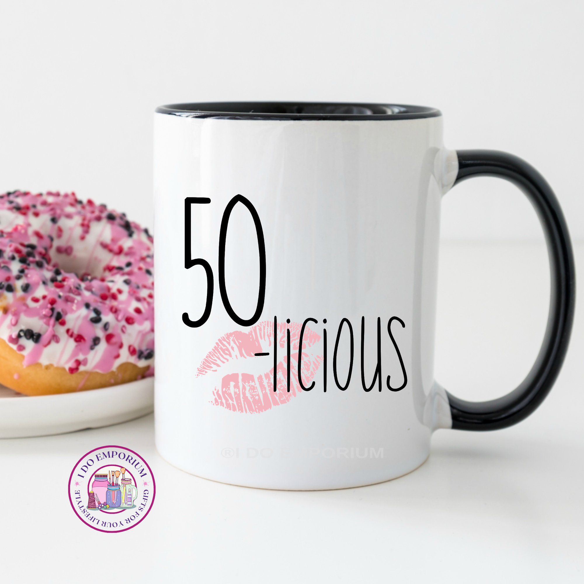 50th Birthday Gift Mug, 50-licious Birthday Gift, Turning 50 Coffee Mug ...