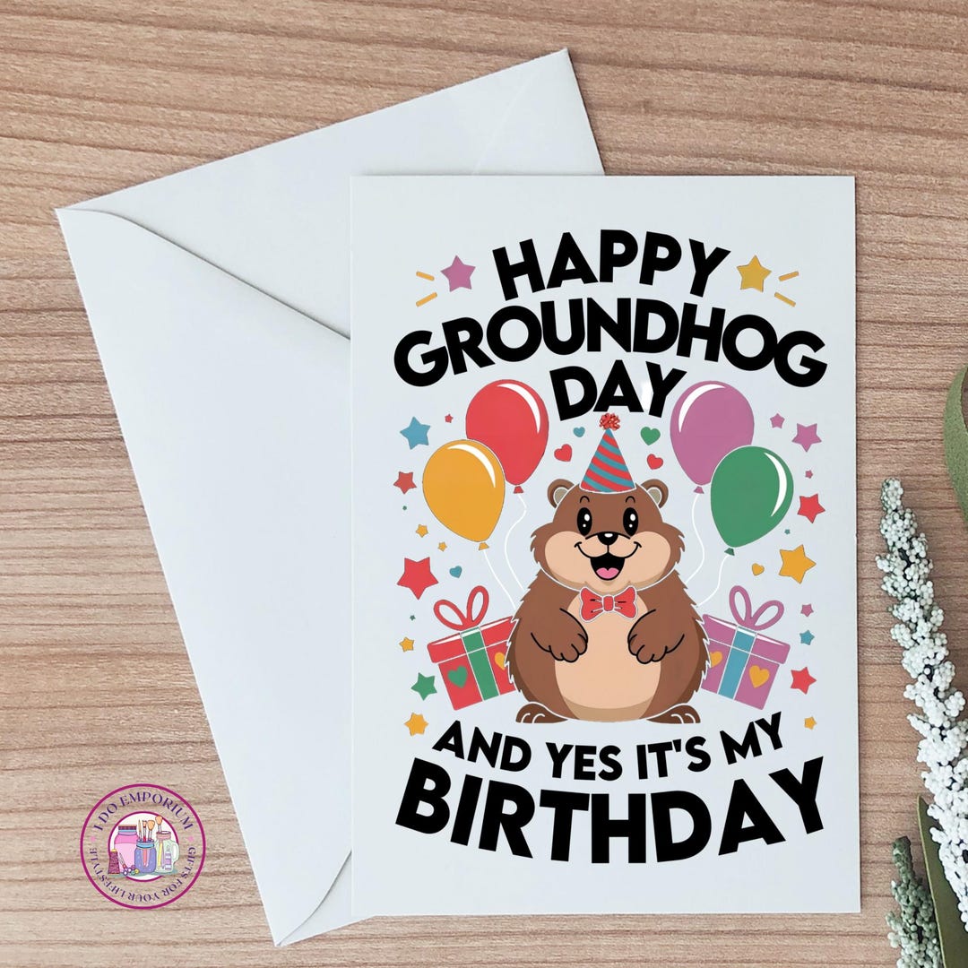 Groundhog Birthday Card, Gift for Birthday, Card for Friend, Groundhog ...