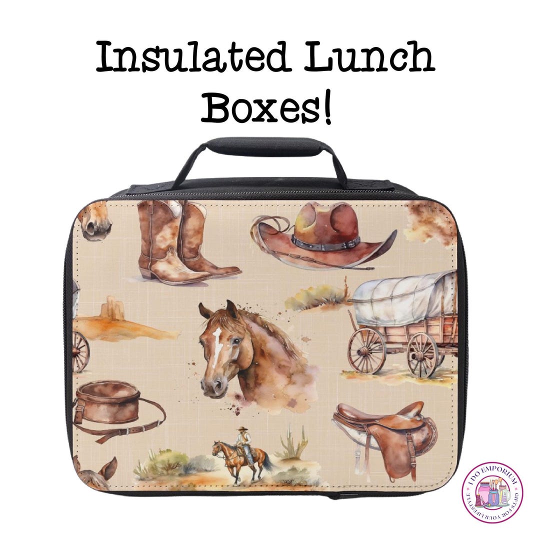 Western Horse Lunch Tote, Office Lunch Box, for School, Reusable ...