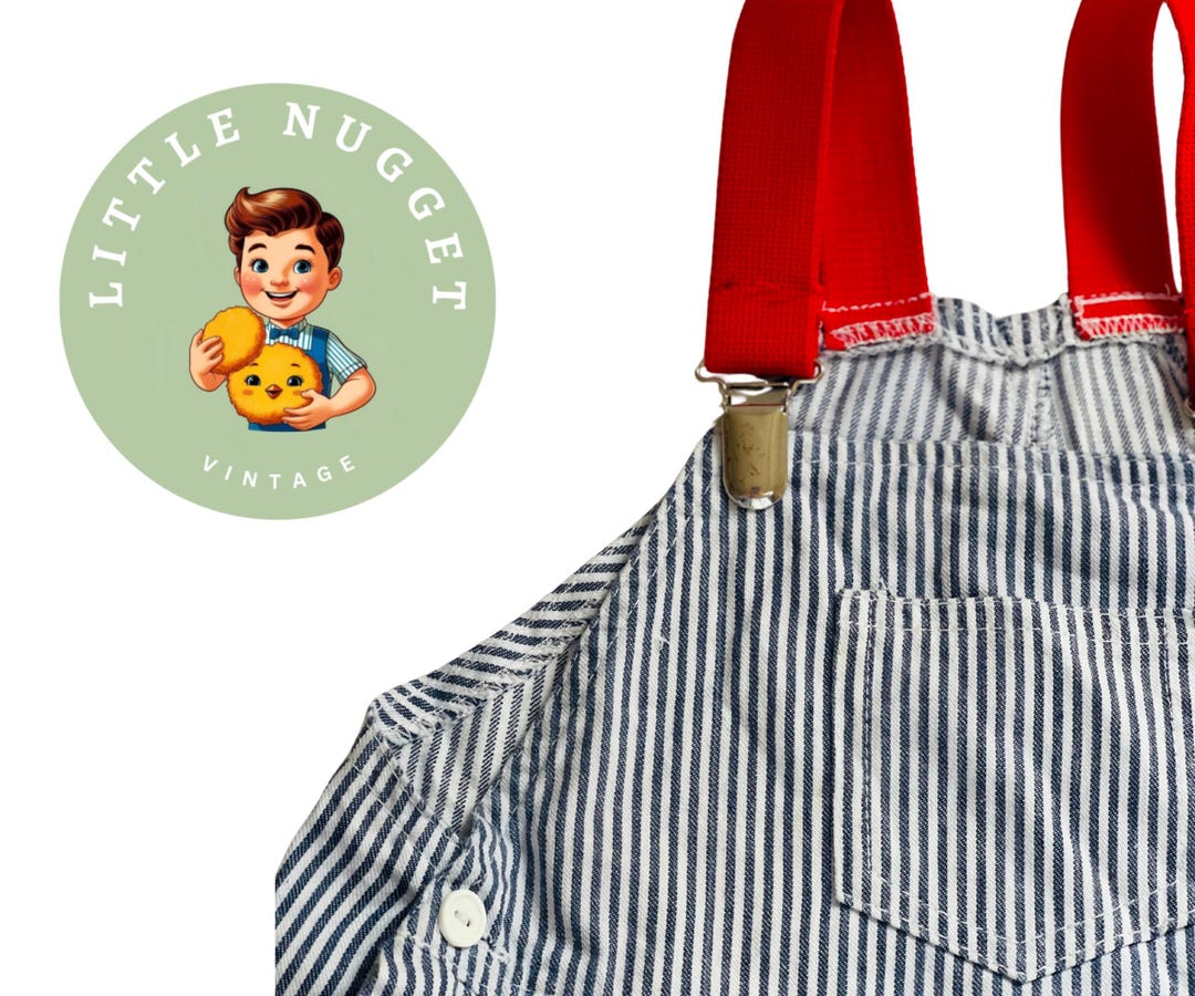 Vintage Pin-stripe Suspender Overalls 100% Cotton - Etsy
