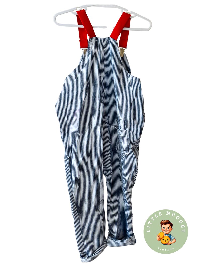 Vintage Pin-stripe Suspender Overalls 100% Cotton - Etsy