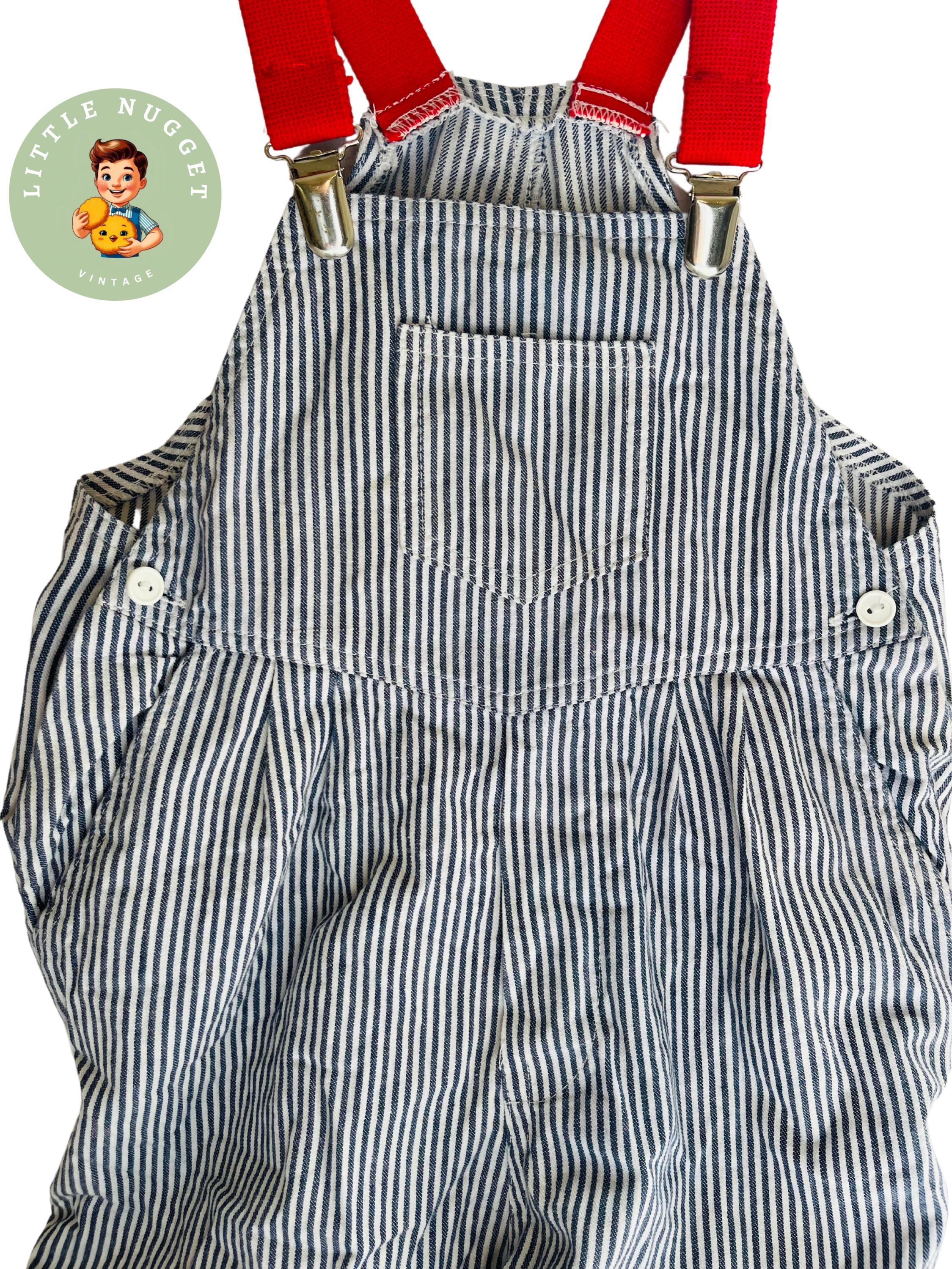 Vintage Pin-stripe Suspender Overalls 100% Cotton - Etsy