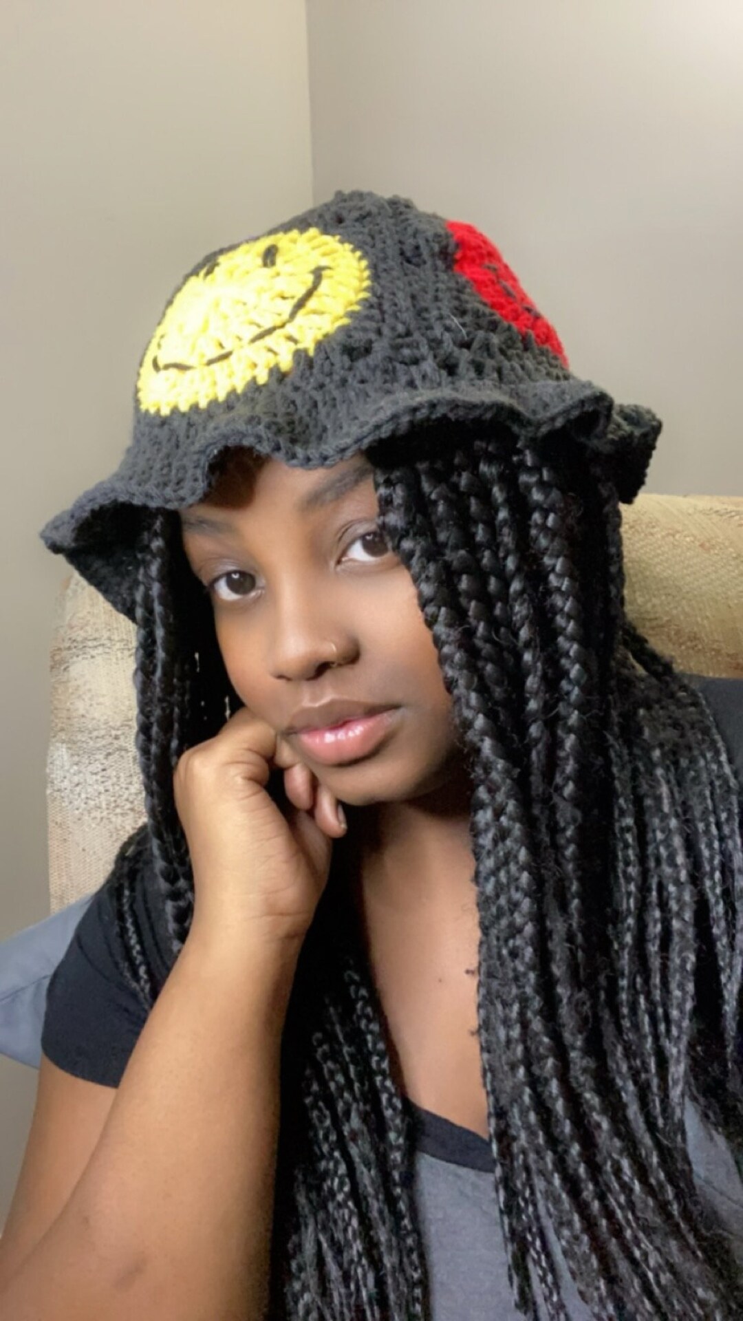 Crochet Smiley Face Bucket Hat - Etsy